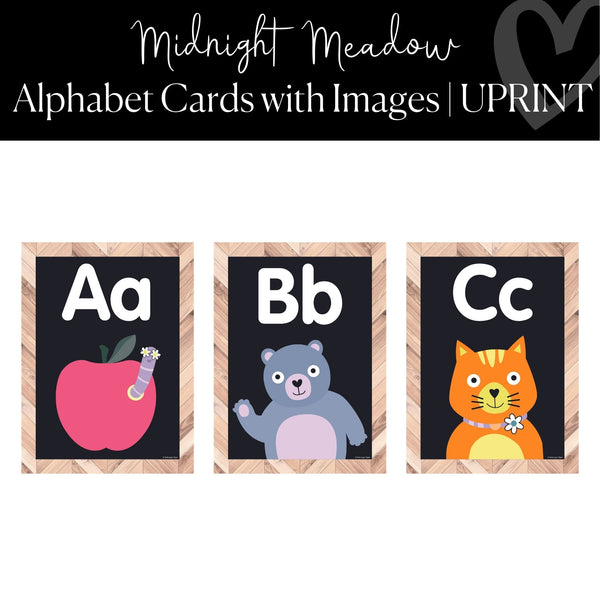 Alphabet Posters with Images | Floral Classroom Decor | UPRINT | Midni ...