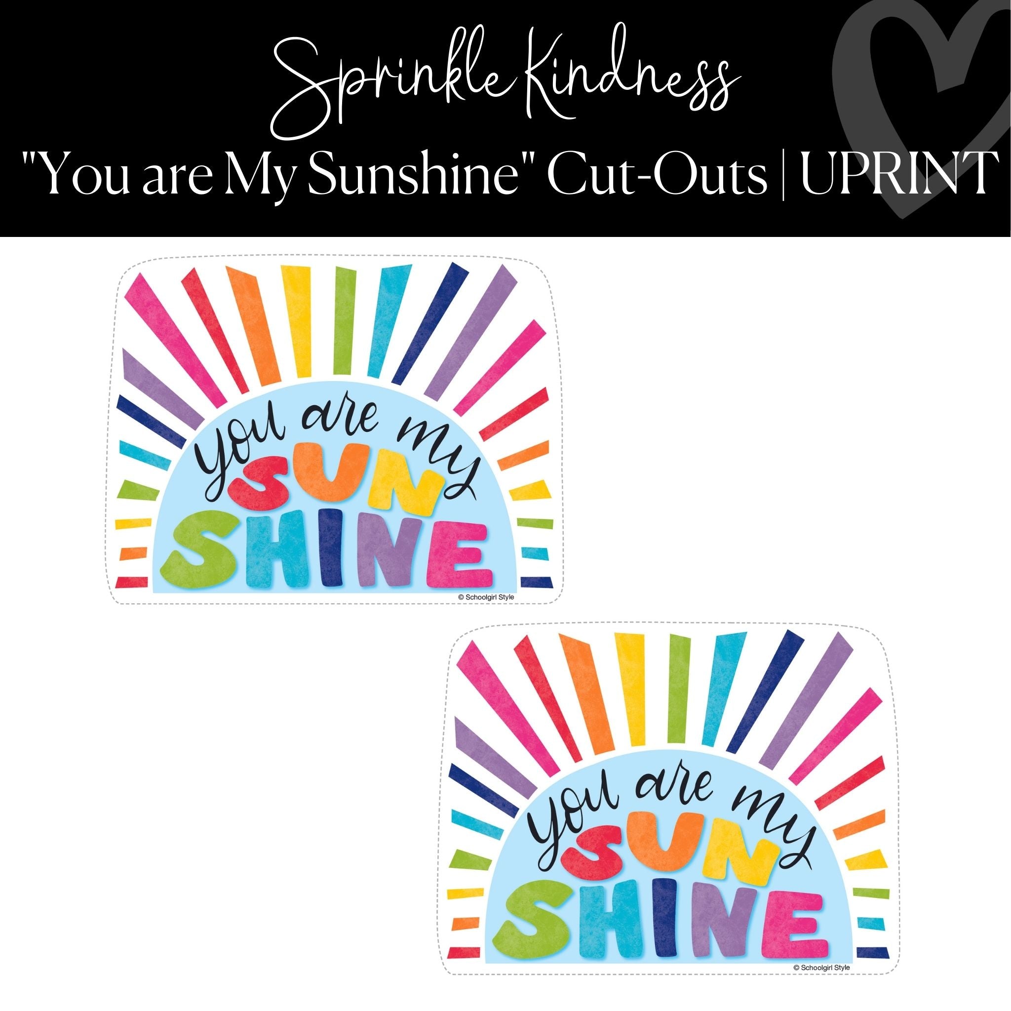 Printable Sunshine Cut-Outs | Rainbow Classroom Decor | Schoolgirl Style